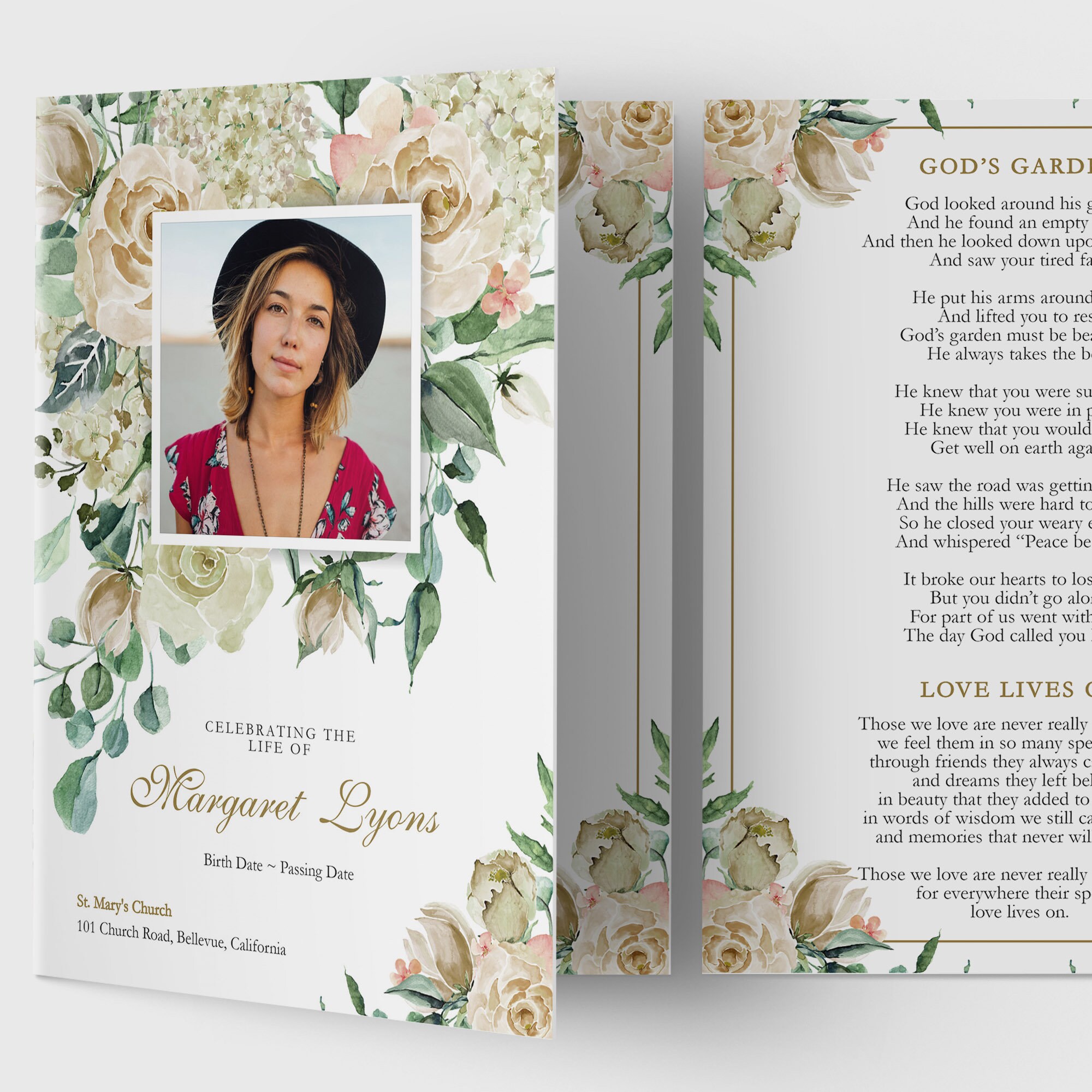 Funeral Program Template Funeral Poems Funeral Programs - Etsy