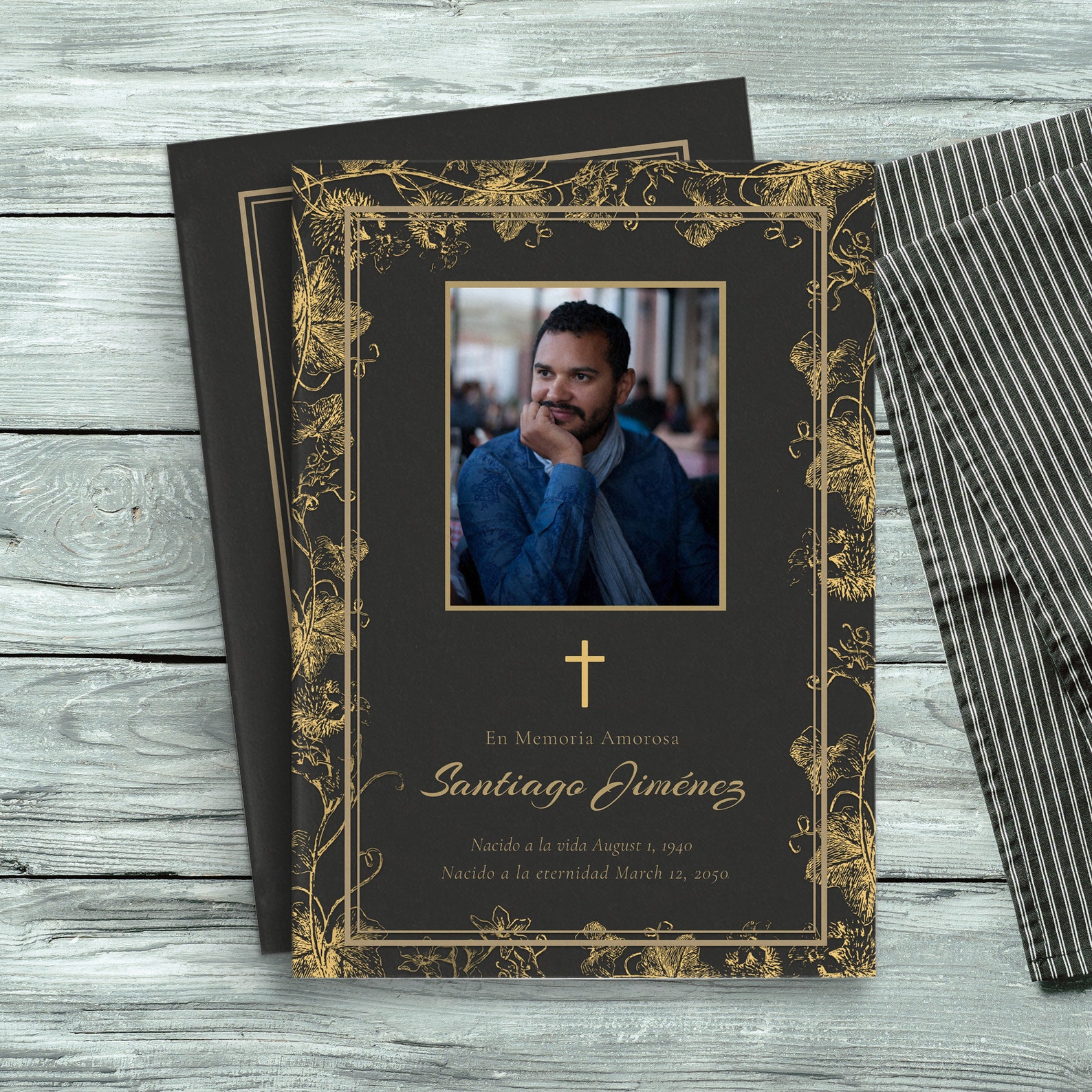 Spanish Funeral Program Template, Funeral Cards, Funeral Template ...