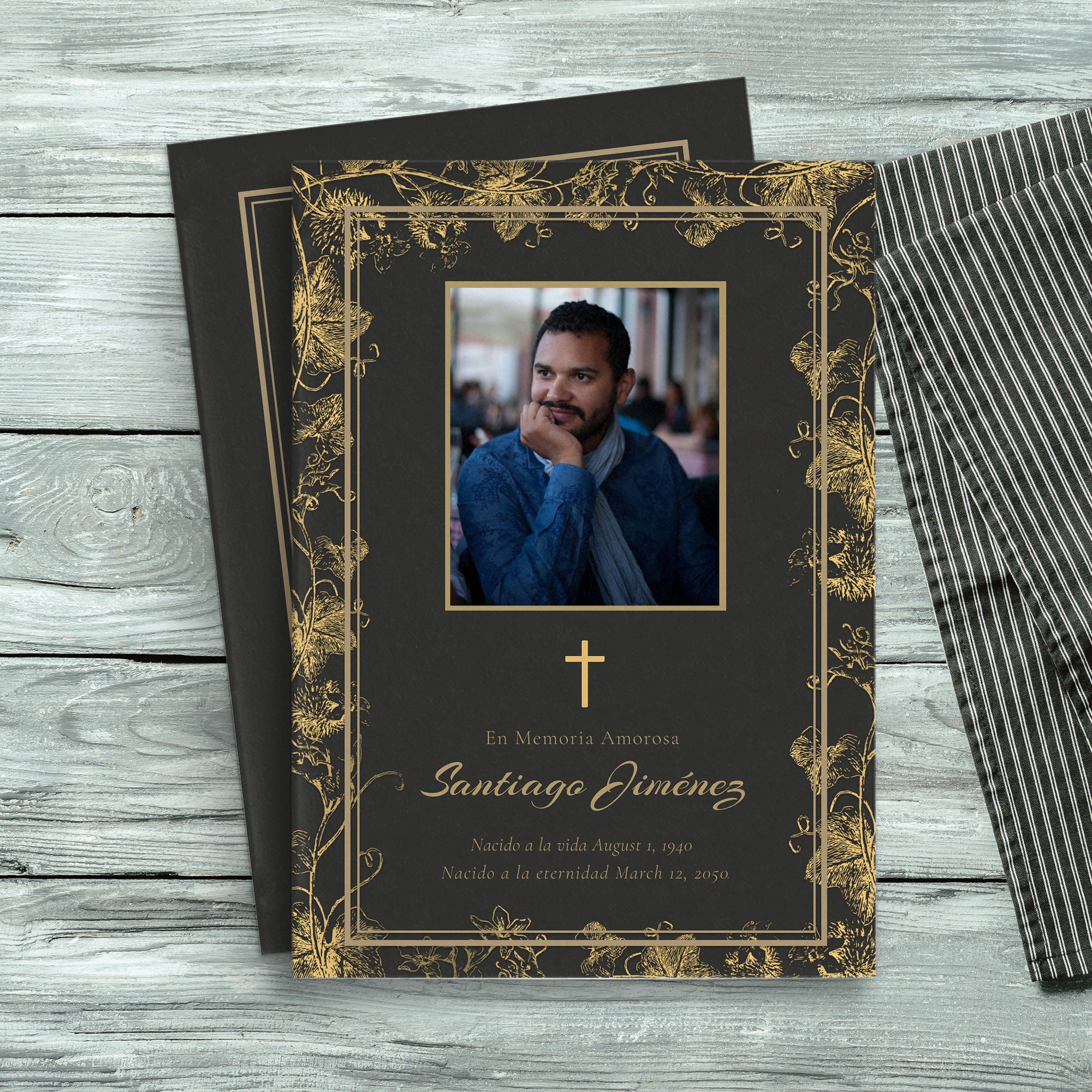 Spanish Funeral Program Template, Funeral Cards, Funeral Template ...