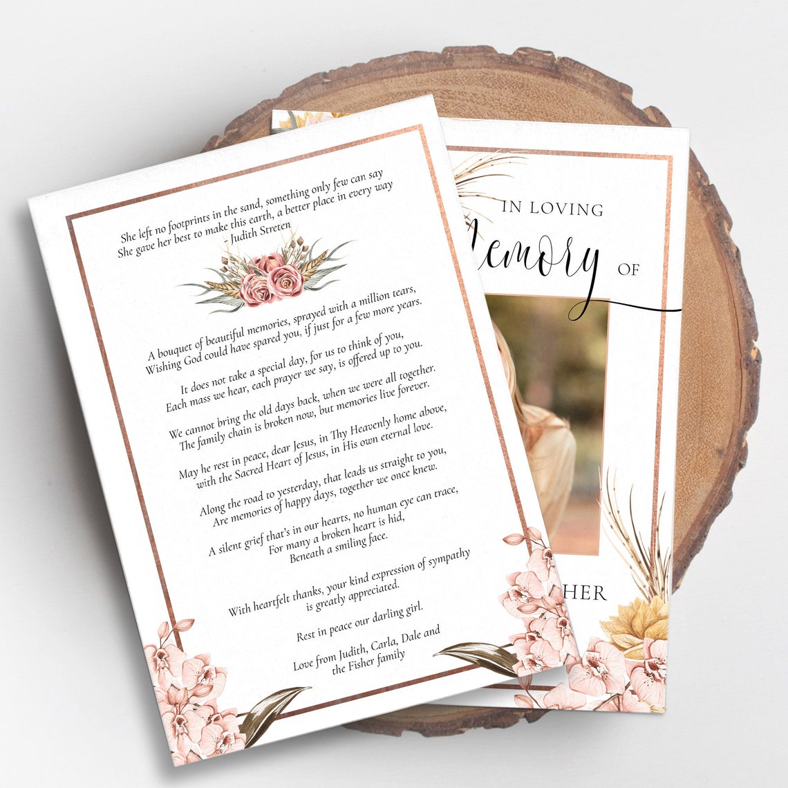 Funeral Program Template, Funeral Poems, Funeral Programs, Funeral ...