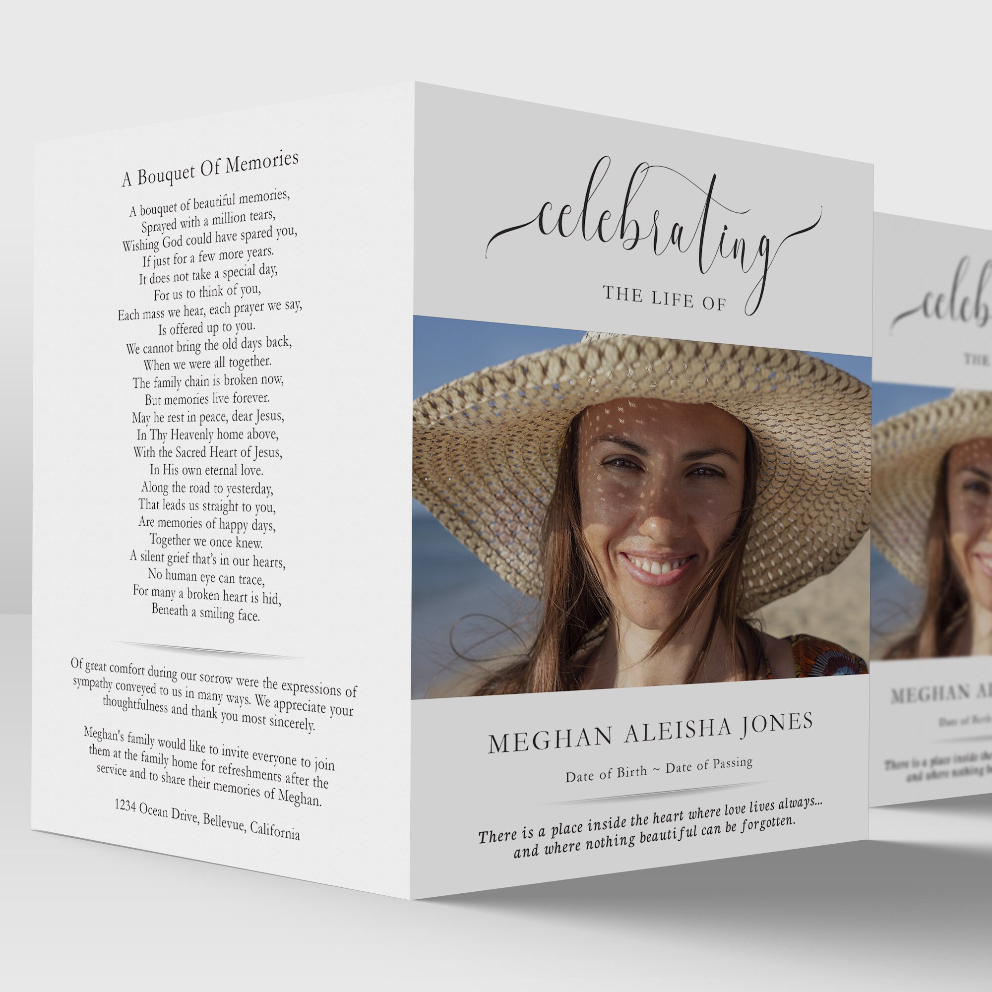 Funeral Program Template Funeral Poems Funeral Programs - Etsy