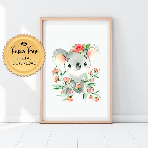 Cute Koala Printable Australian Nursery Decor Printable Wall - Etsy