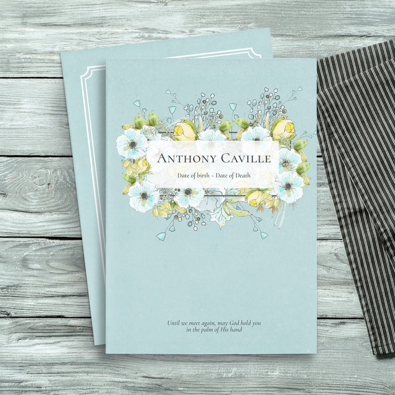 Funeral Program Template Funeral Poems Funeral Programs - Etsy