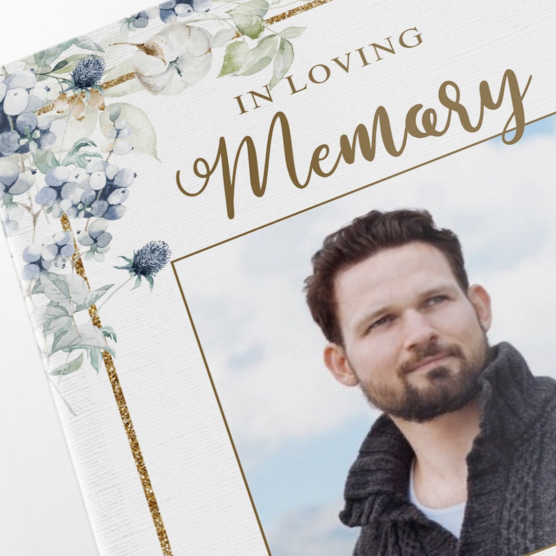 Funeral Blue Program Template, Obituary Program, Order of Service ...