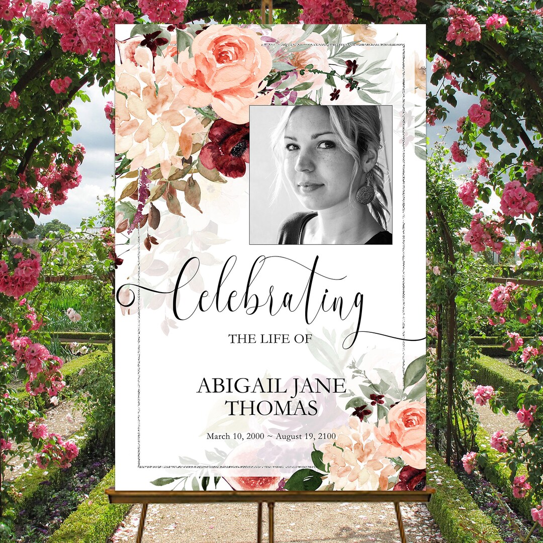 Editable Funeral Welcome Sign Celebration of Life Decoration Large ...