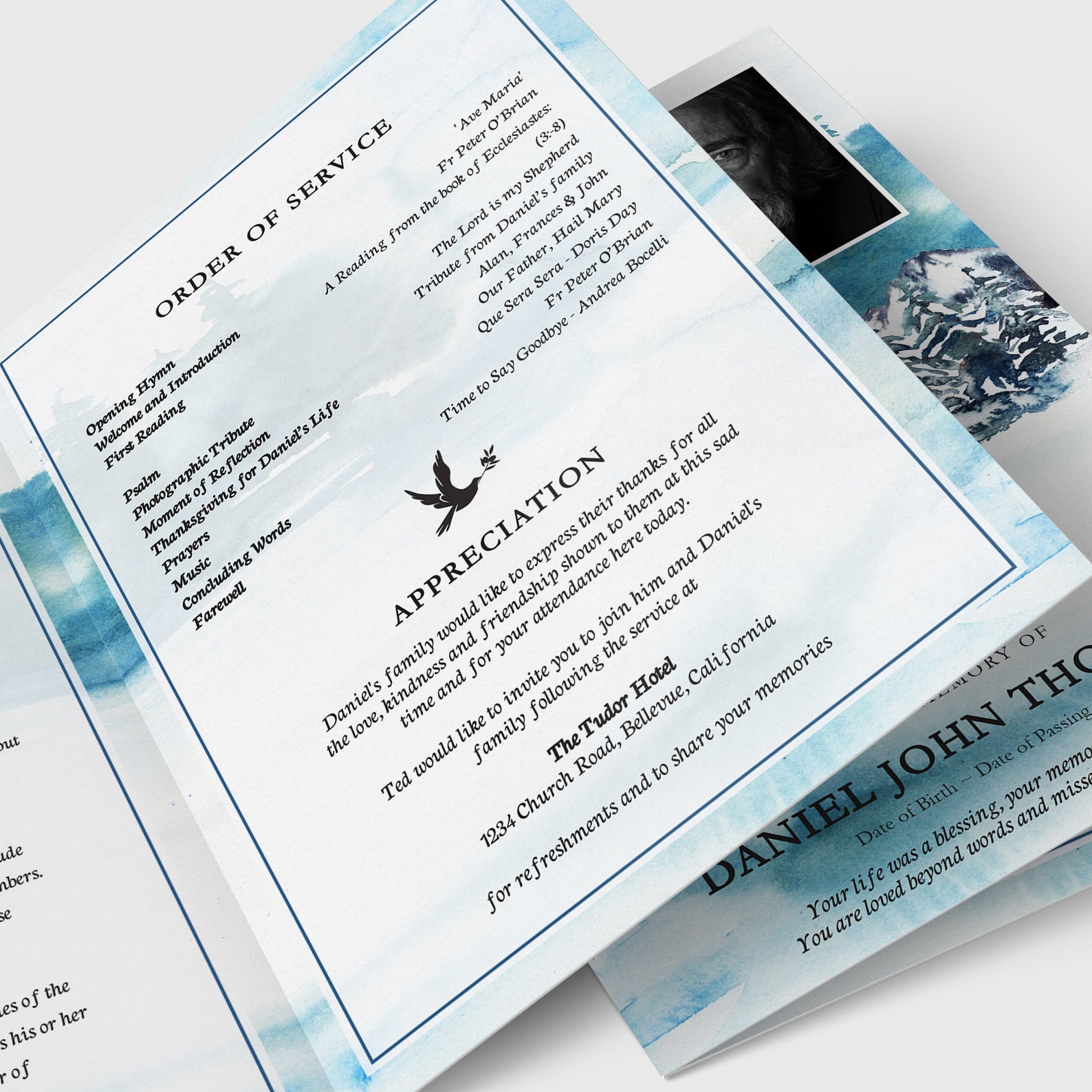 Funeral Program Template Funeral Poems Funeral Programs | Etsy