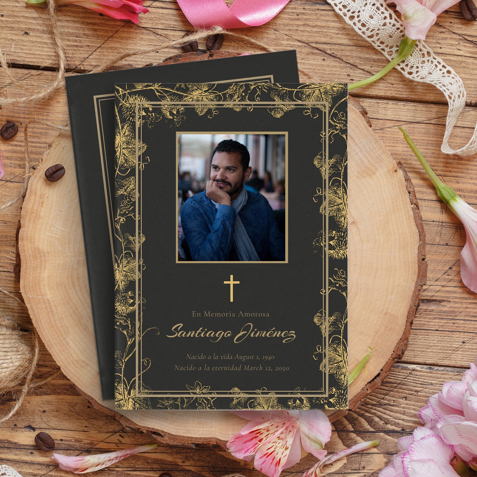 Spanish Funeral Program Template, Funeral Cards, Funeral Template ...