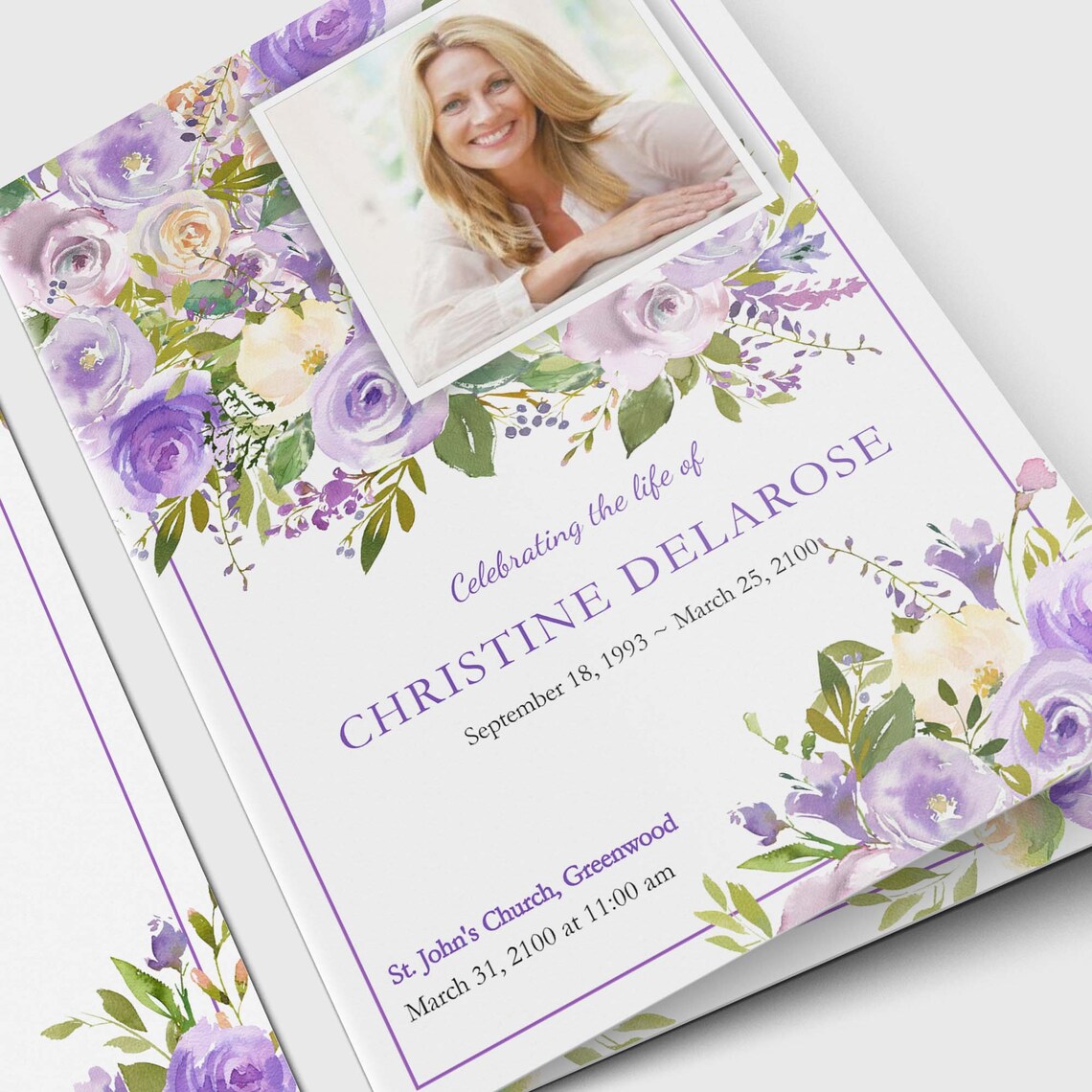 Funeral Program Template Funeral Poems Funeral Programs - Etsy