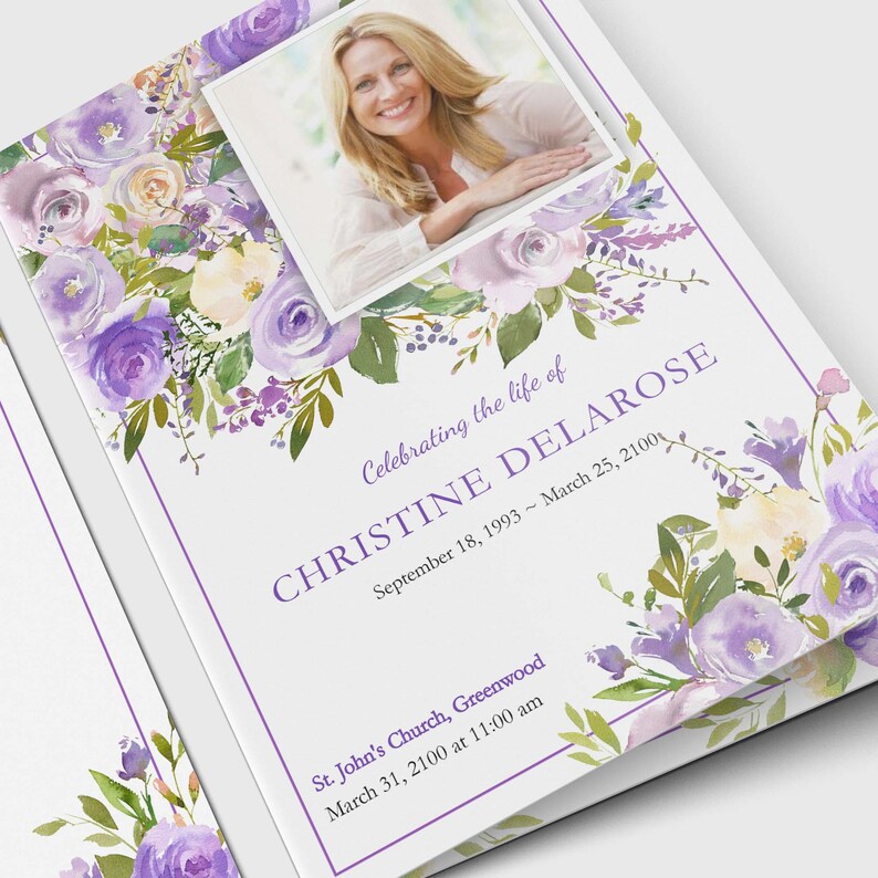 Funeral Program Template Funeral Poems Funeral Programs - Etsy