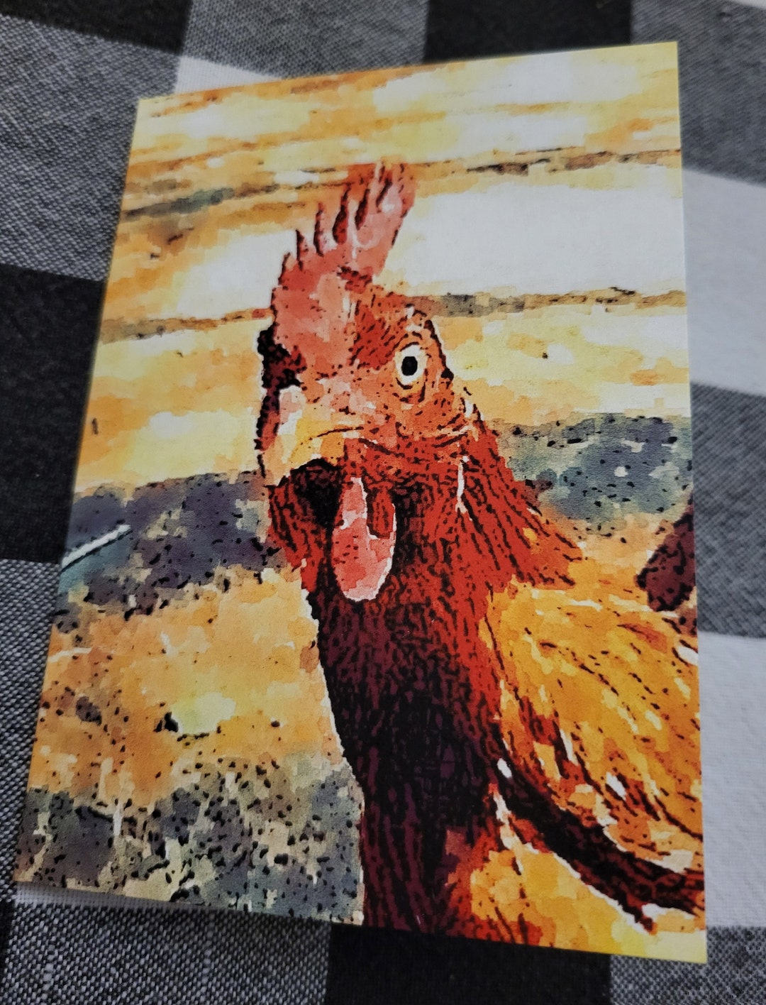 Red, Hen, Rooster, Chicken, Note Cards, Blank Cards, Folded Stationery ...