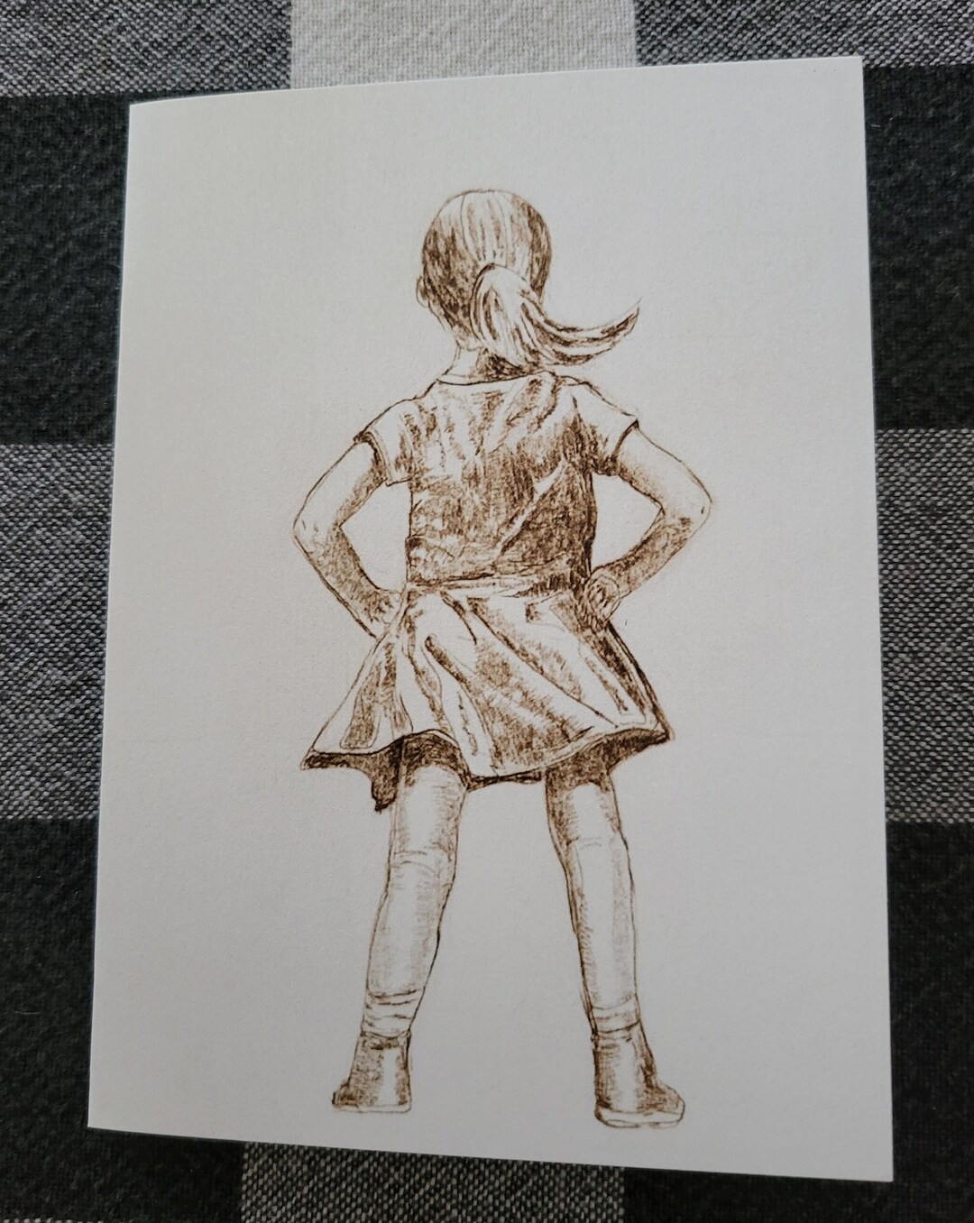 Fearless Girl Card Set, Fearless Girl, Note Cards, Blank Cards, Folded ...