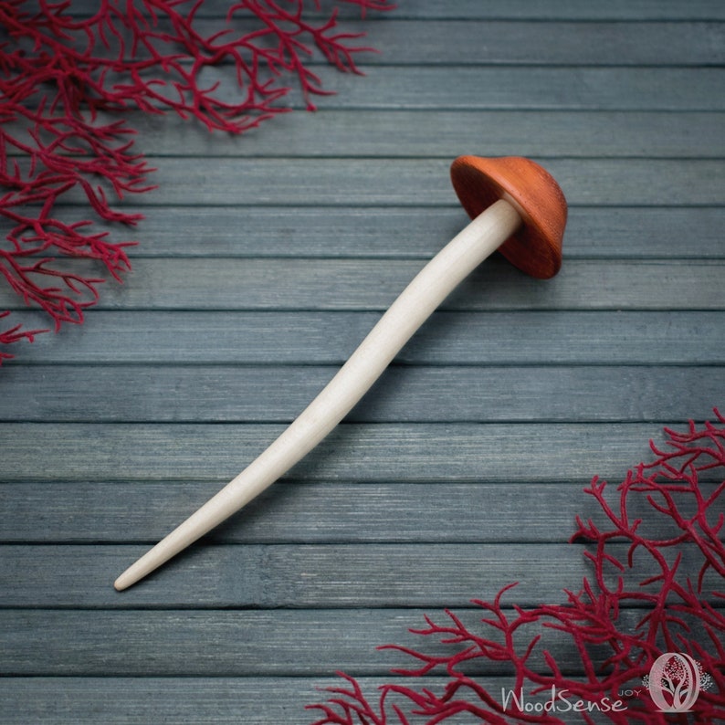 Mushroom Hair Stick Hair Pin Wooden Pin Hair Wand - Etsy