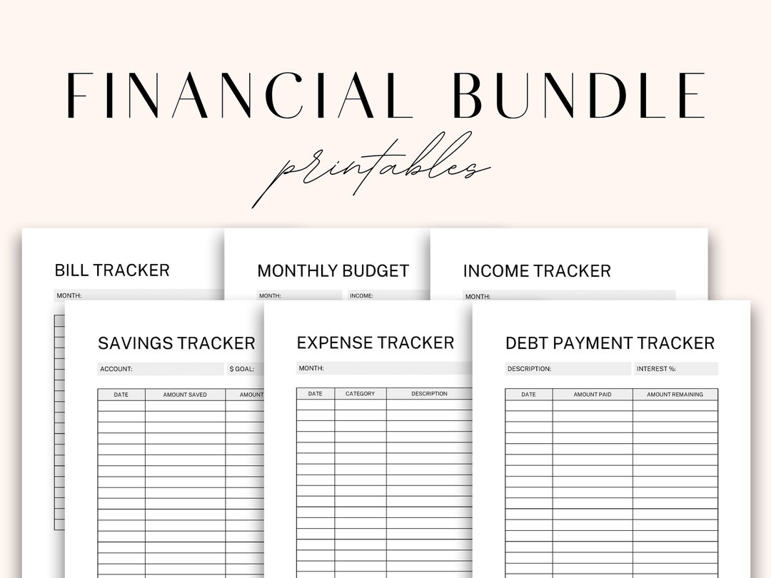 Financial Planner Printables Bundle: Bill Tracker, Monthly Budget, Debt ...