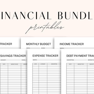 Financial Planner Printables Bundle: Bill Tracker, Monthly Budget, Debt ...