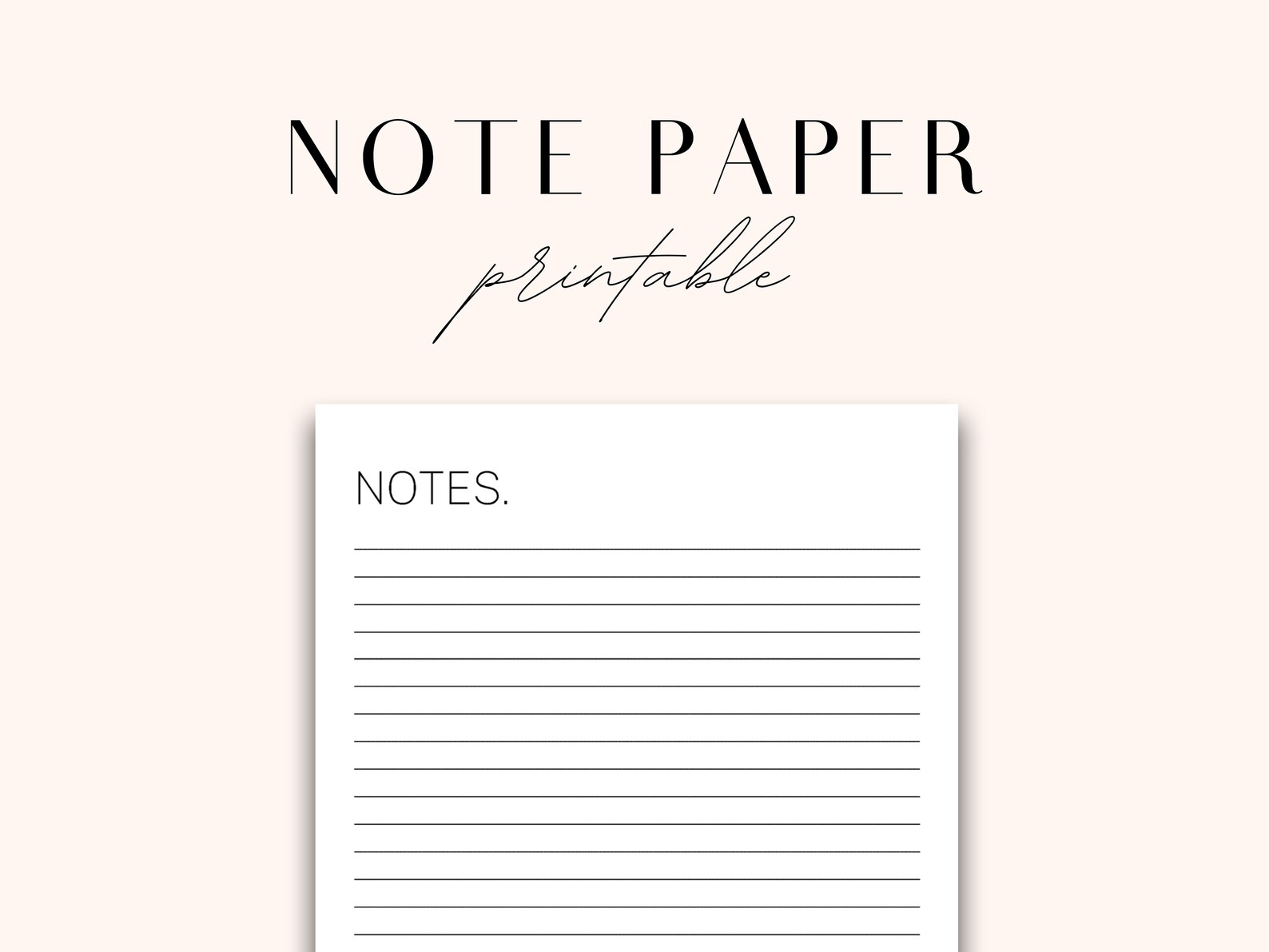 Minimal Notes Printable Ruled Paper Lined Paper Printable - Etsy UK