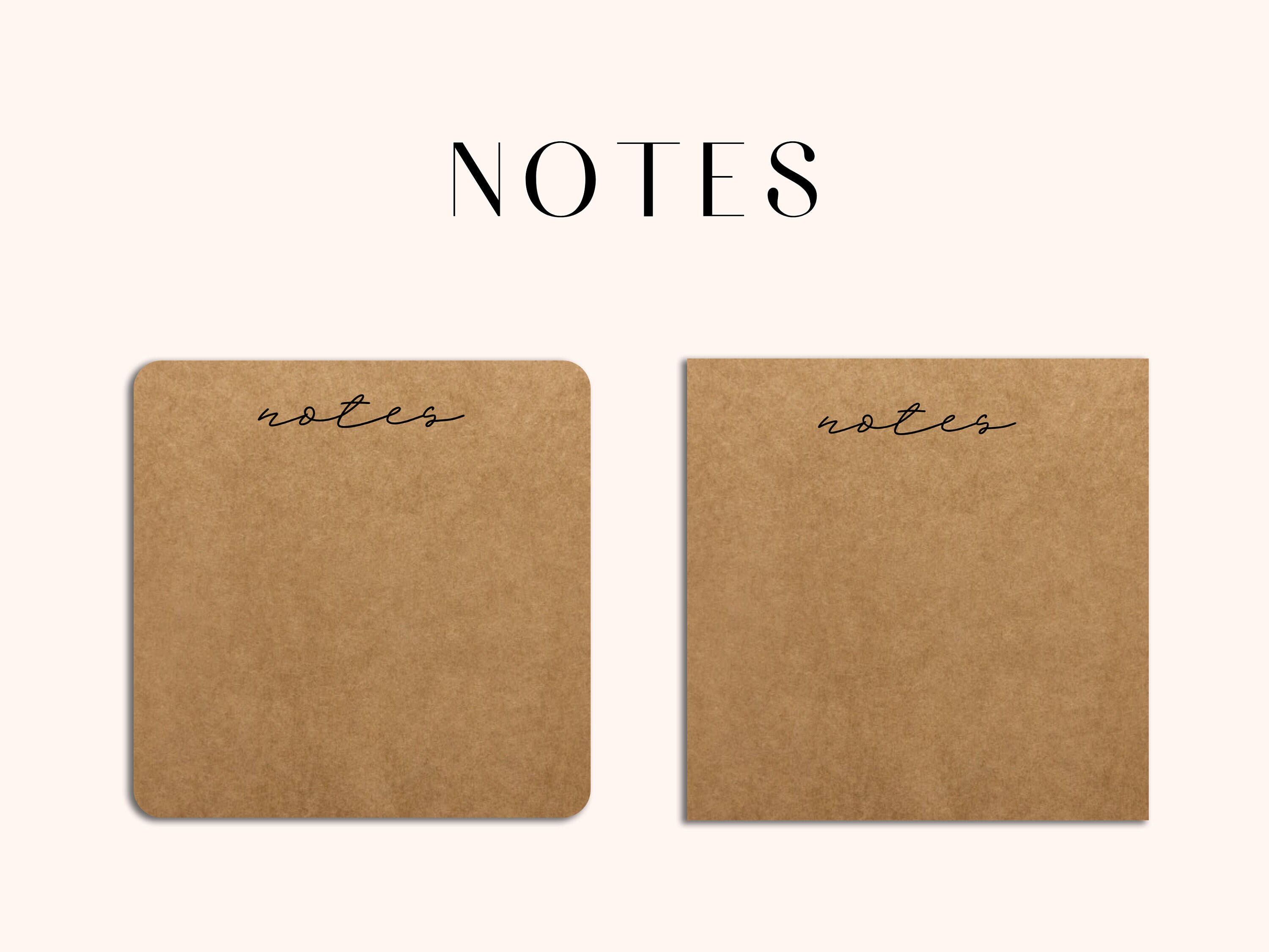 Digital Sticky Notes / Digital Stickers, Kraft Paper, Neutral, Minimal ...