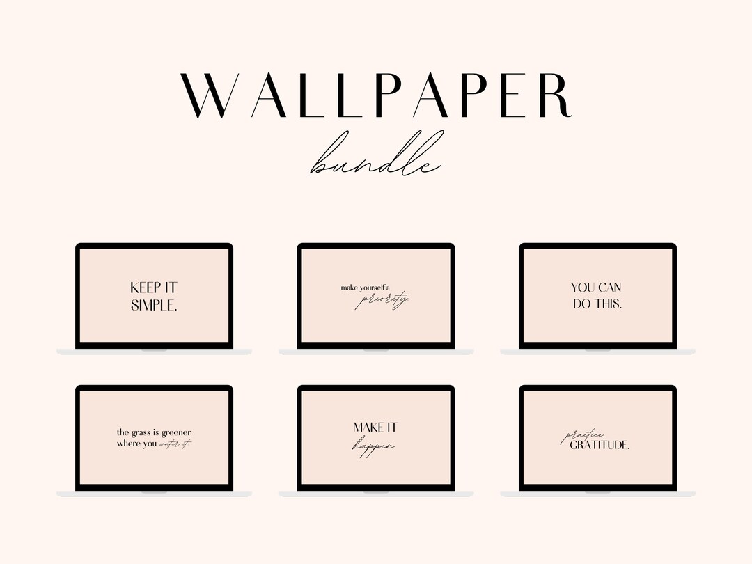Minimal Desktop Wallpaper Quotes Bundle, Motivational Desktop ...