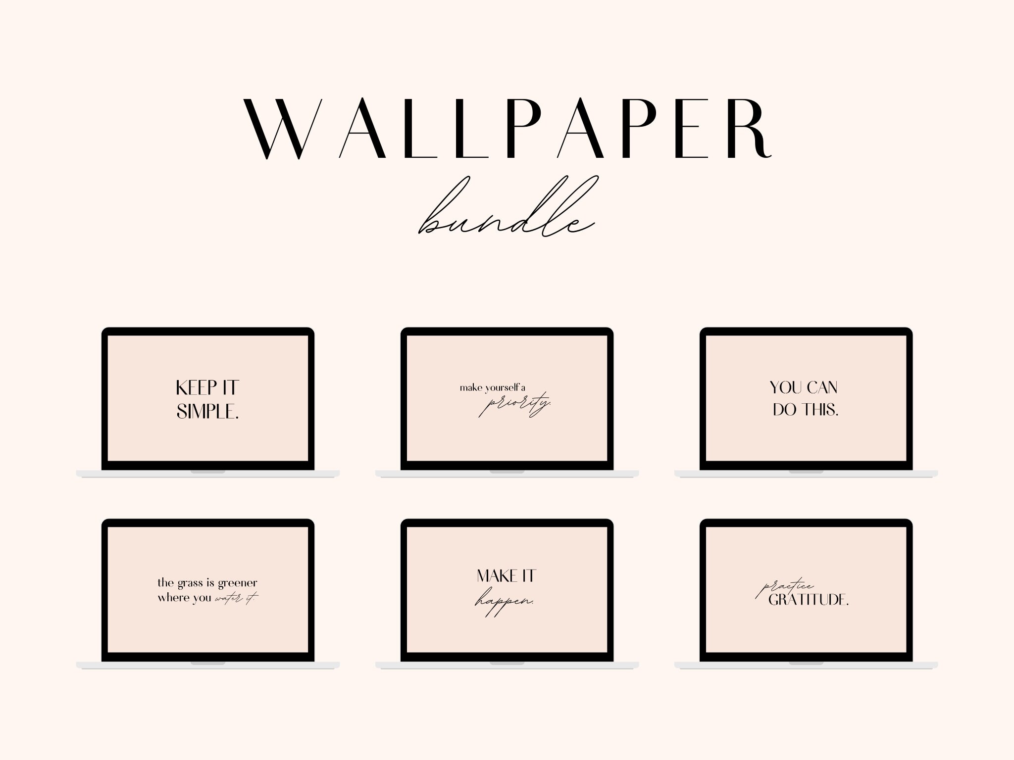 Minimal Desktop Wallpaper Quotes Bundle, Motivational Desktop ...