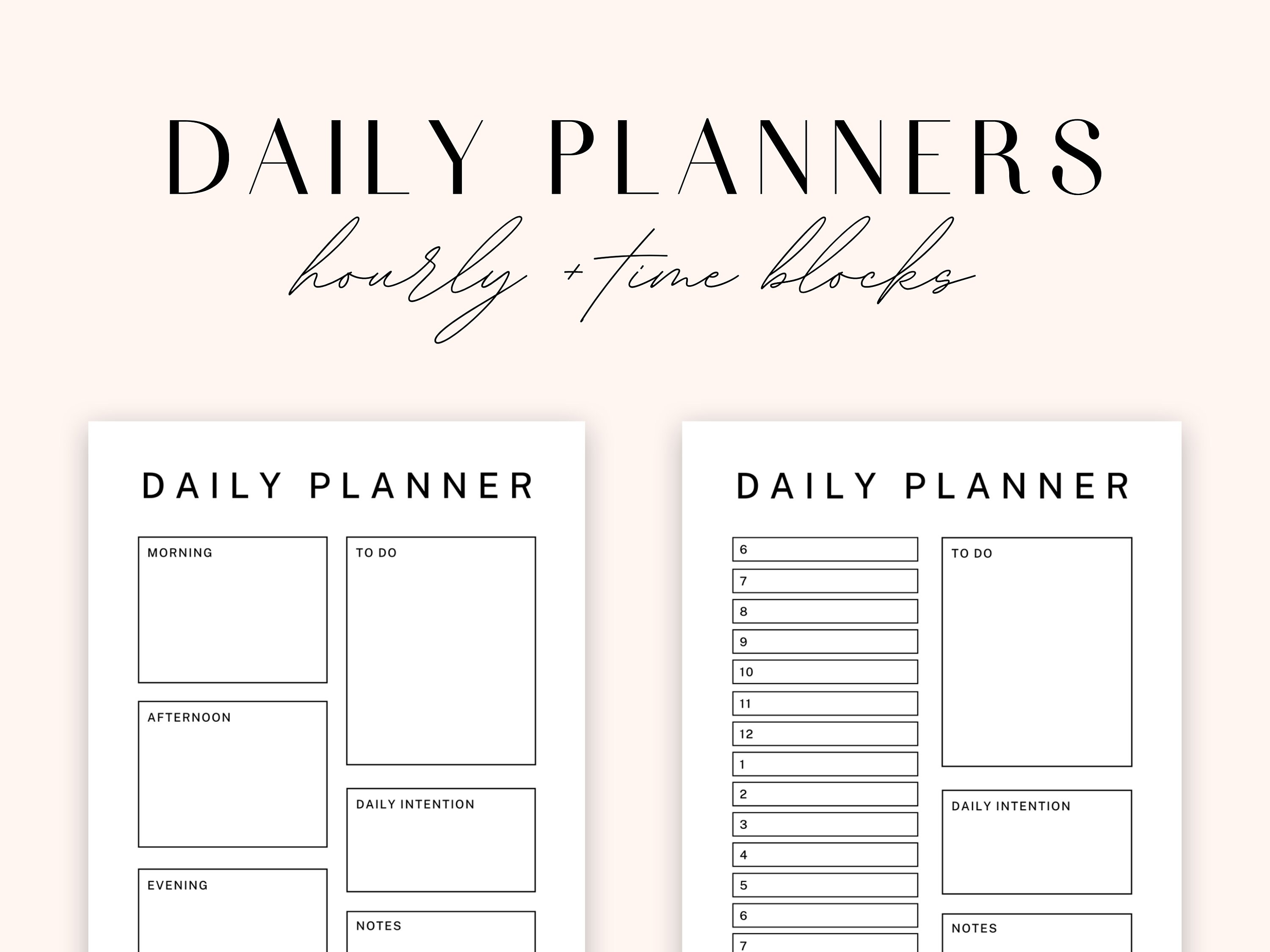 Minimal Daily Planner Pack / Printable Planners / Daily Printable ...