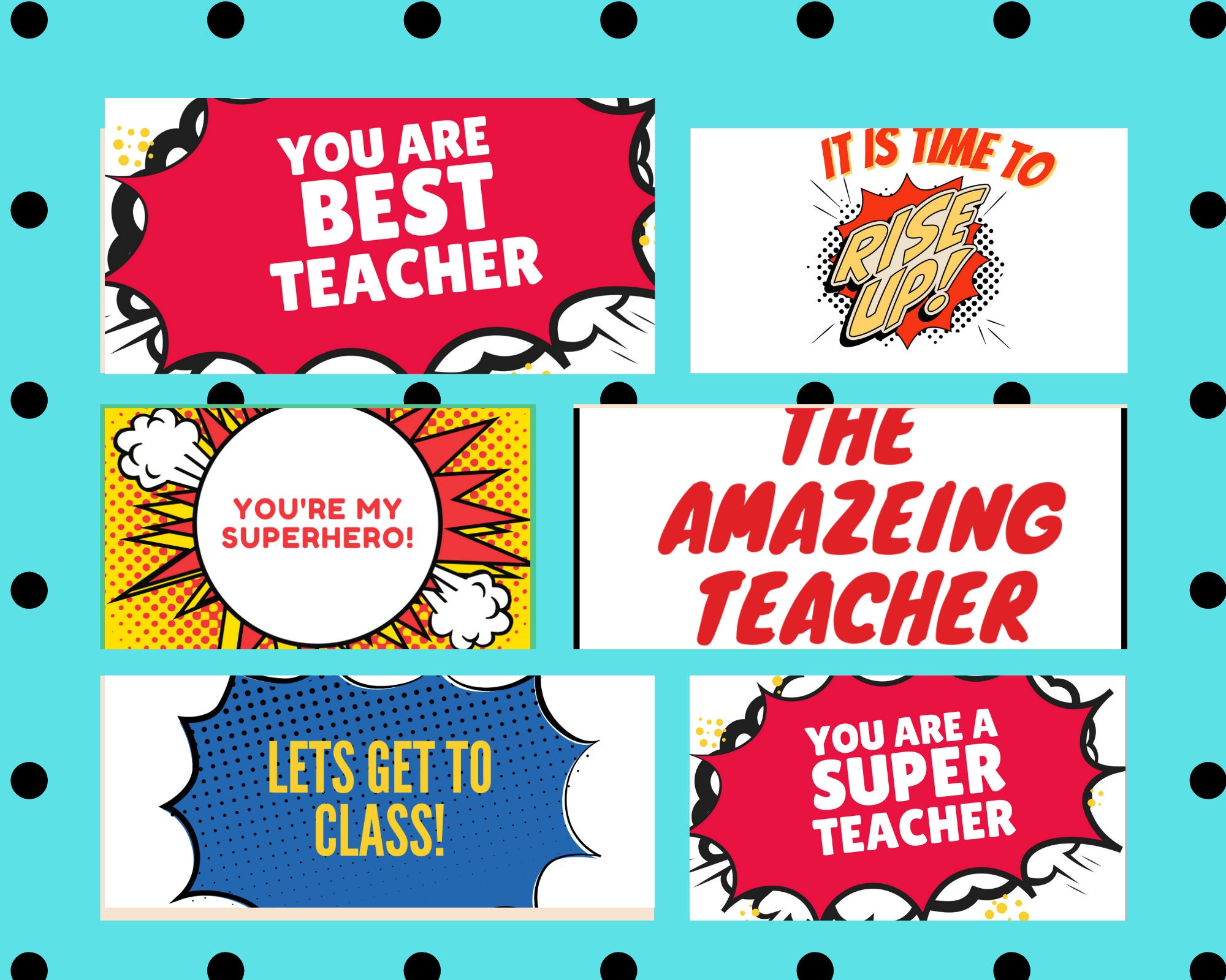 Comic Book Teacher Appreciation Posters - Etsy