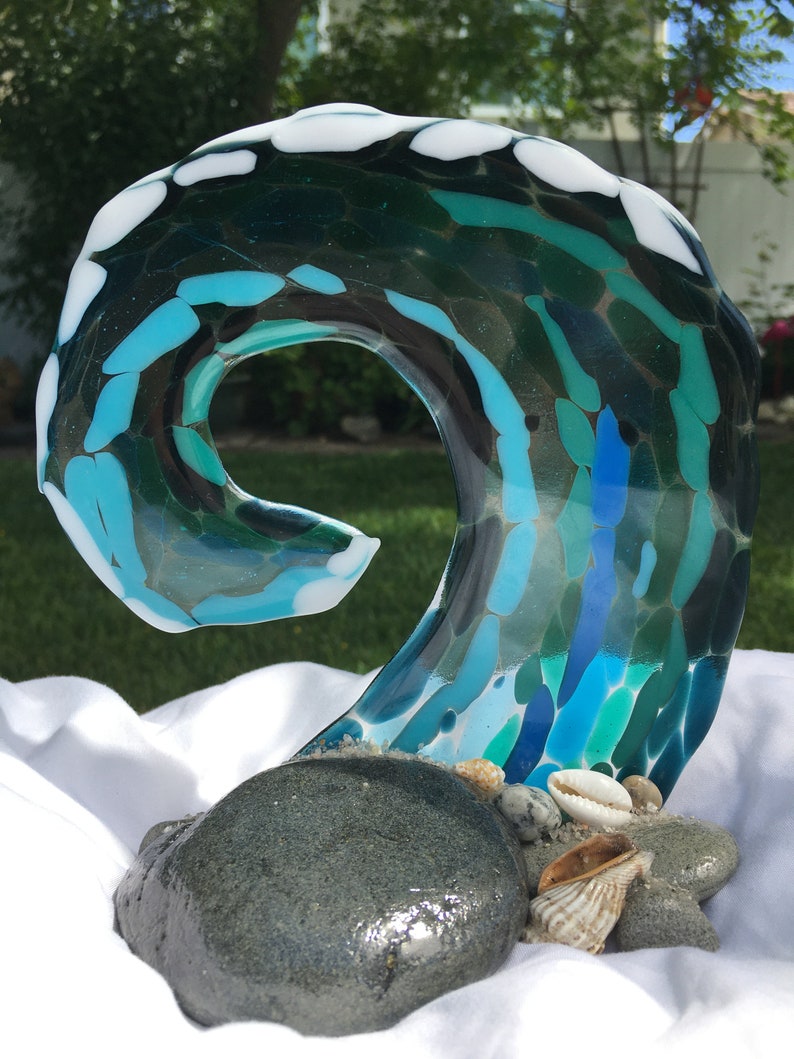 Fused Glass Wave - Etsy