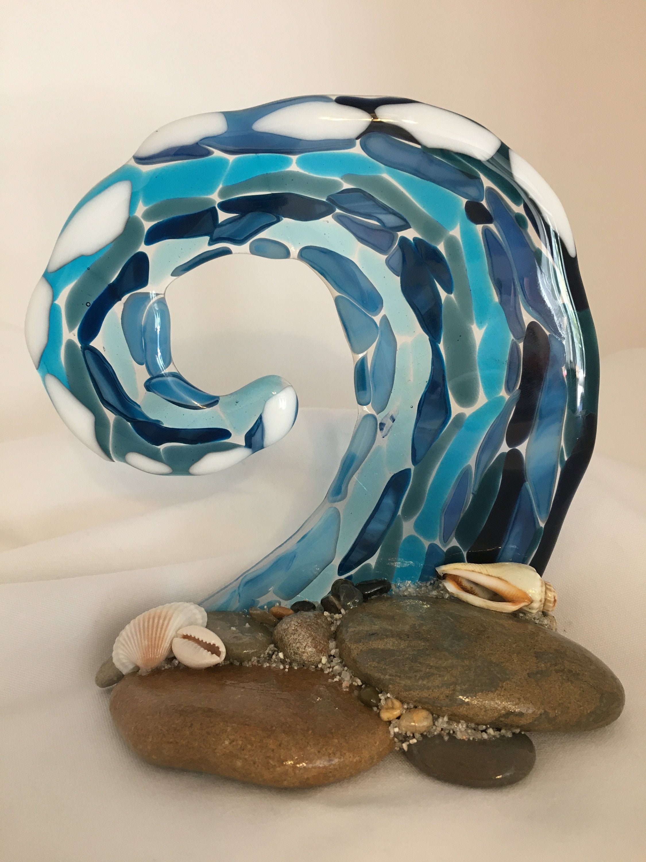 Fused Glass Wave - Etsy