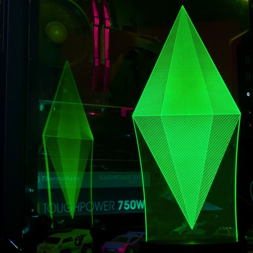 Sims Plumbob Edge Lit Led Lamp - Etsy
