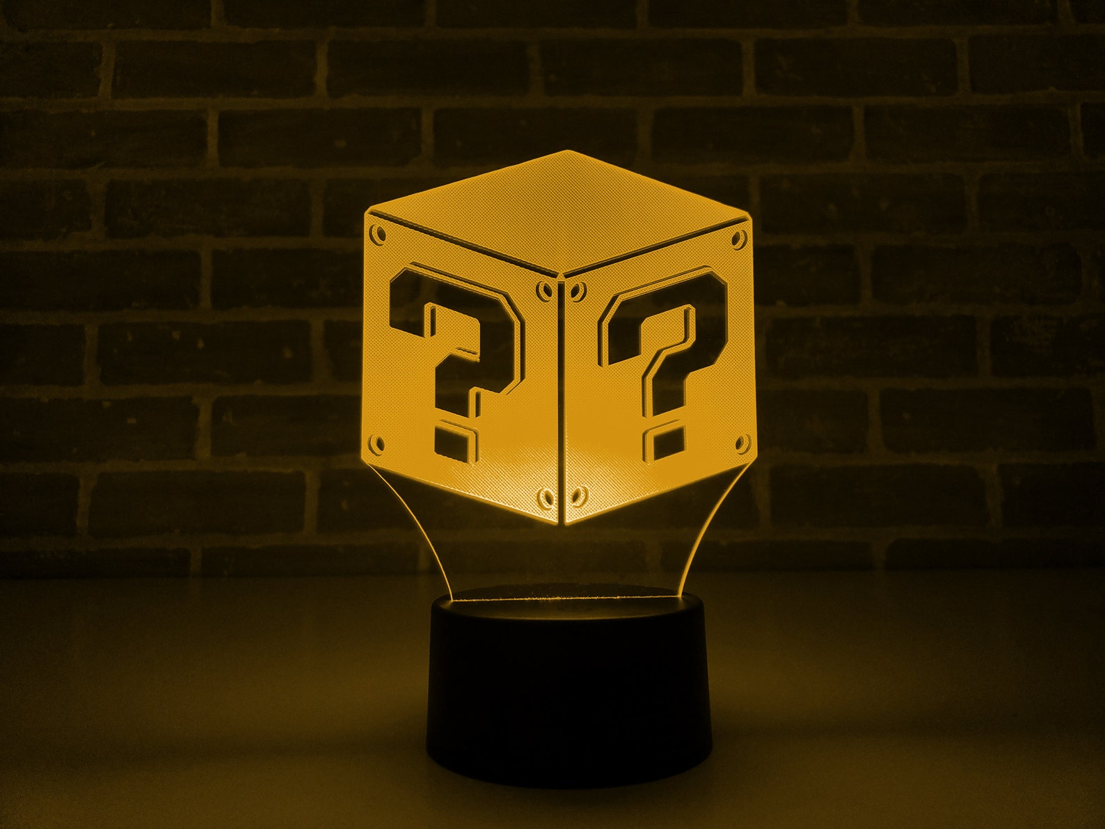 Super Mario Question Block Edge Lit LED Lamp - Etsy