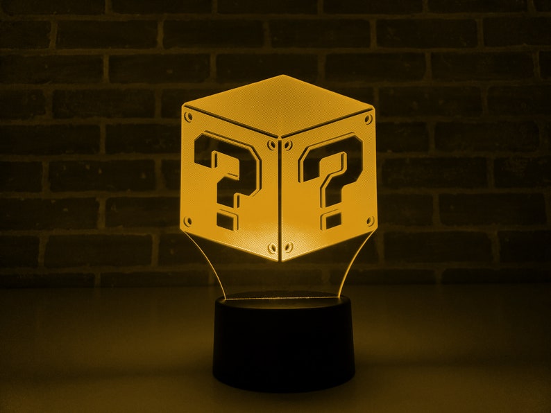 Super Mario Question Block Edge Lit LED Lamp - Etsy