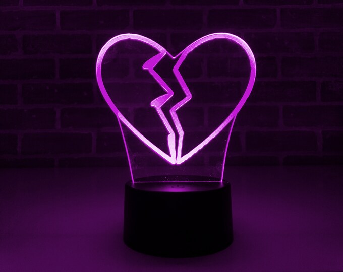 Sims Broken Heart Edge Lit LED Lamp - Etsy