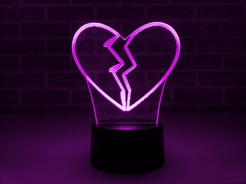 Sims Broken Heart Edge Lit LED Lamp - Etsy