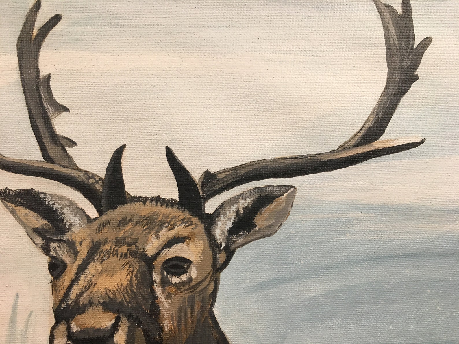 Stag, Acrylic Buck Painting, Buck, Wildlife Art, Buck on Canvas - Etsy