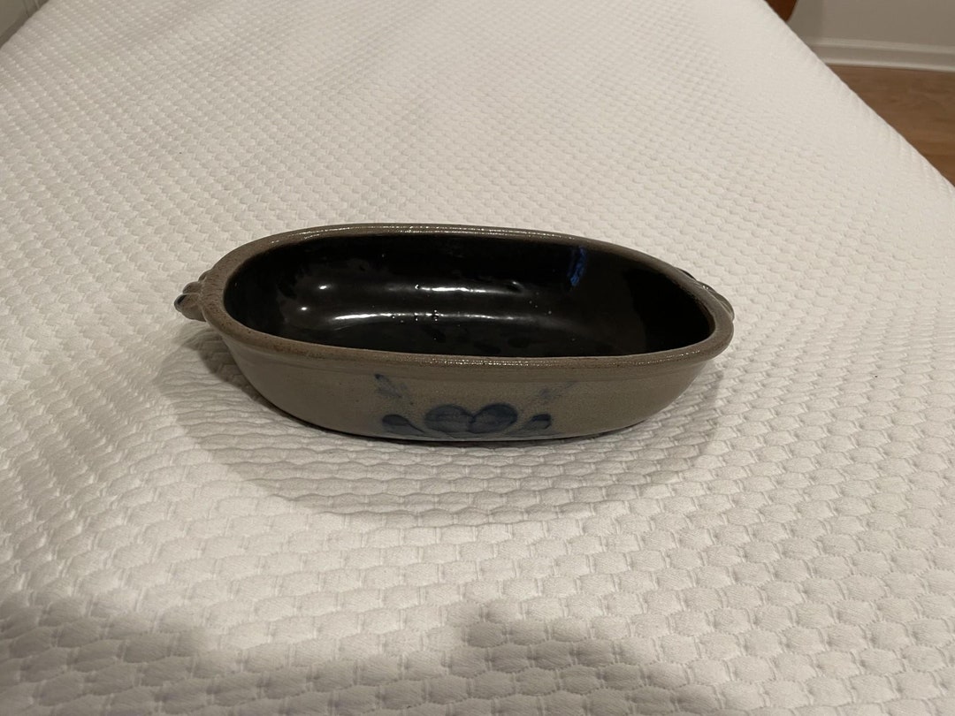 ROWE POTTERY Baking Dish Casserole Heart Salt Glaze 12.5 X 8.5 Inches ...