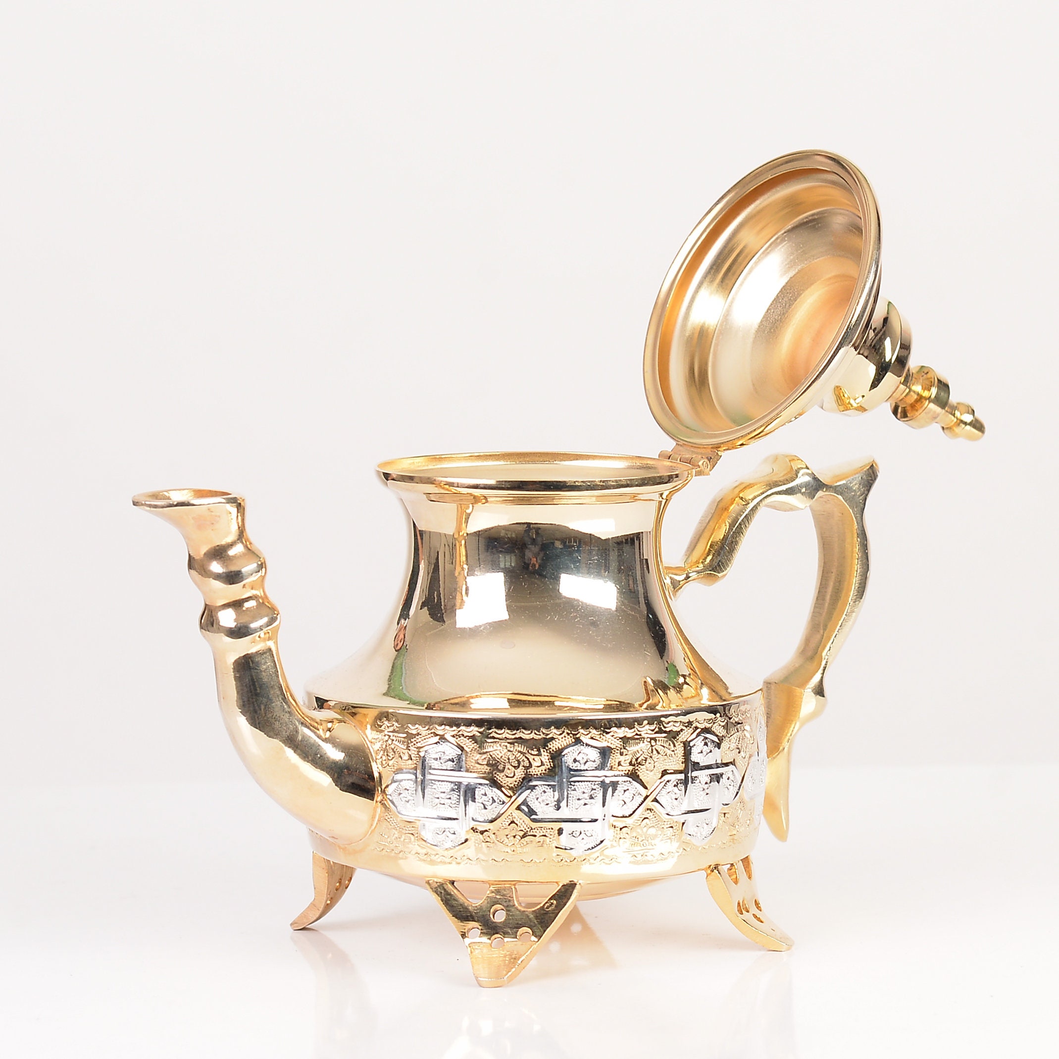Handmade Moroccan Copper Teapot, Cartier Golden Teapot, With Gift ...