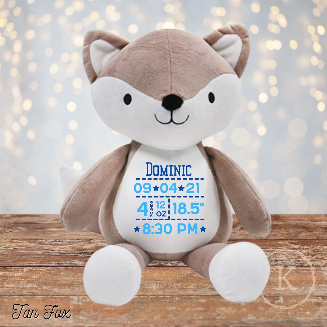 Birth Announcement Fox | Birth Stat Fox | Keepsake Fox | Baby Keepsake ...