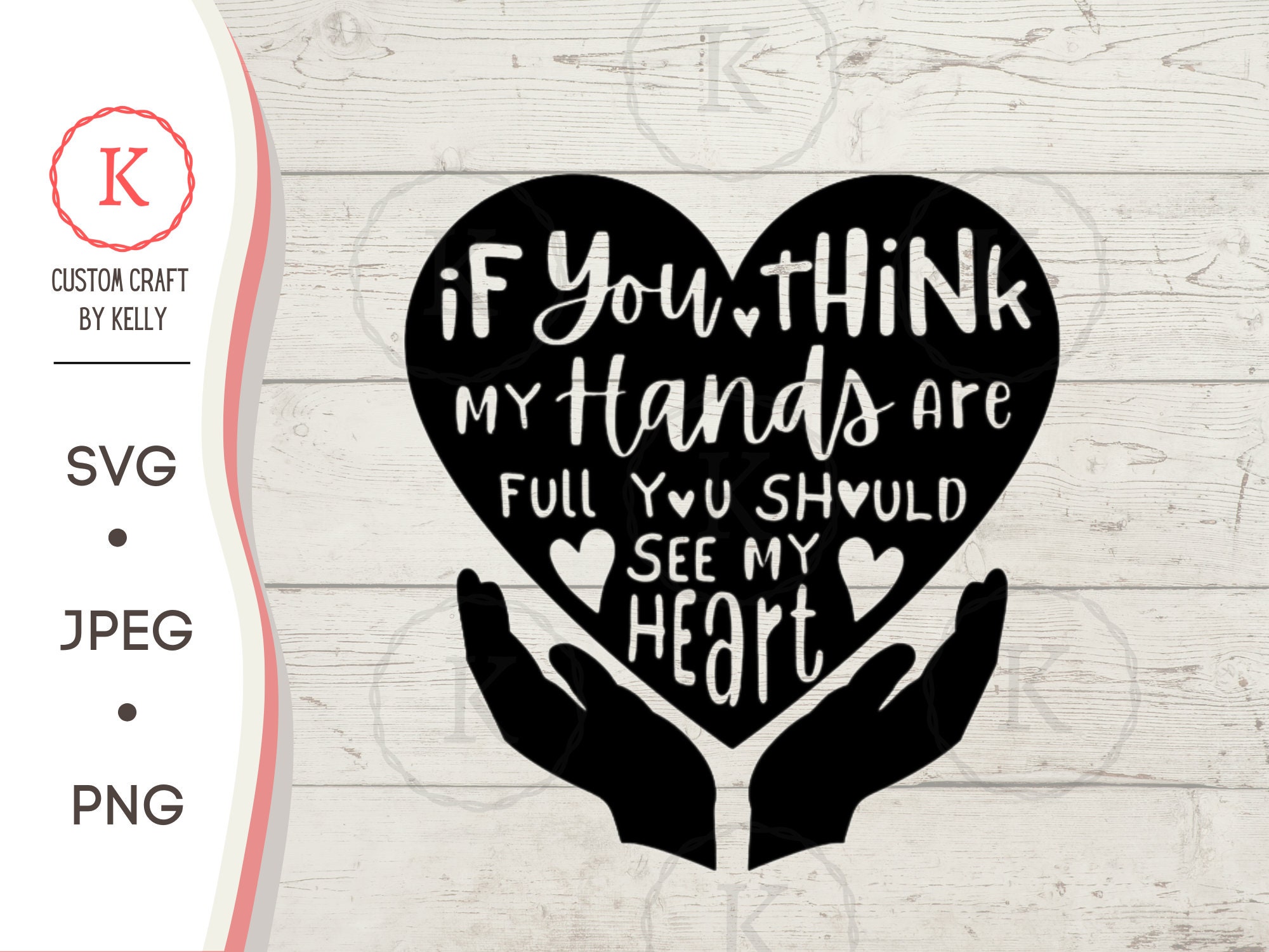 Full Hands & Heart SVG Vinyl Cutter Cut File for Cricut - Etsy