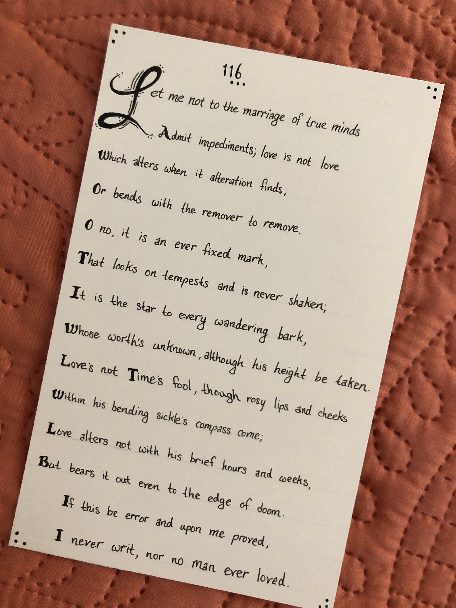 Handwritten Sonnet/letter - Etsy