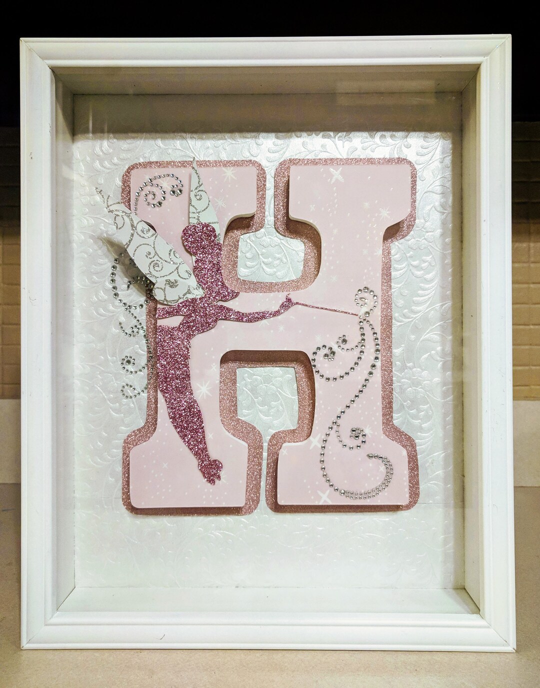 Girl Room Decor,tinkerbell Letter,pink Framed Letter,custom Letter ...