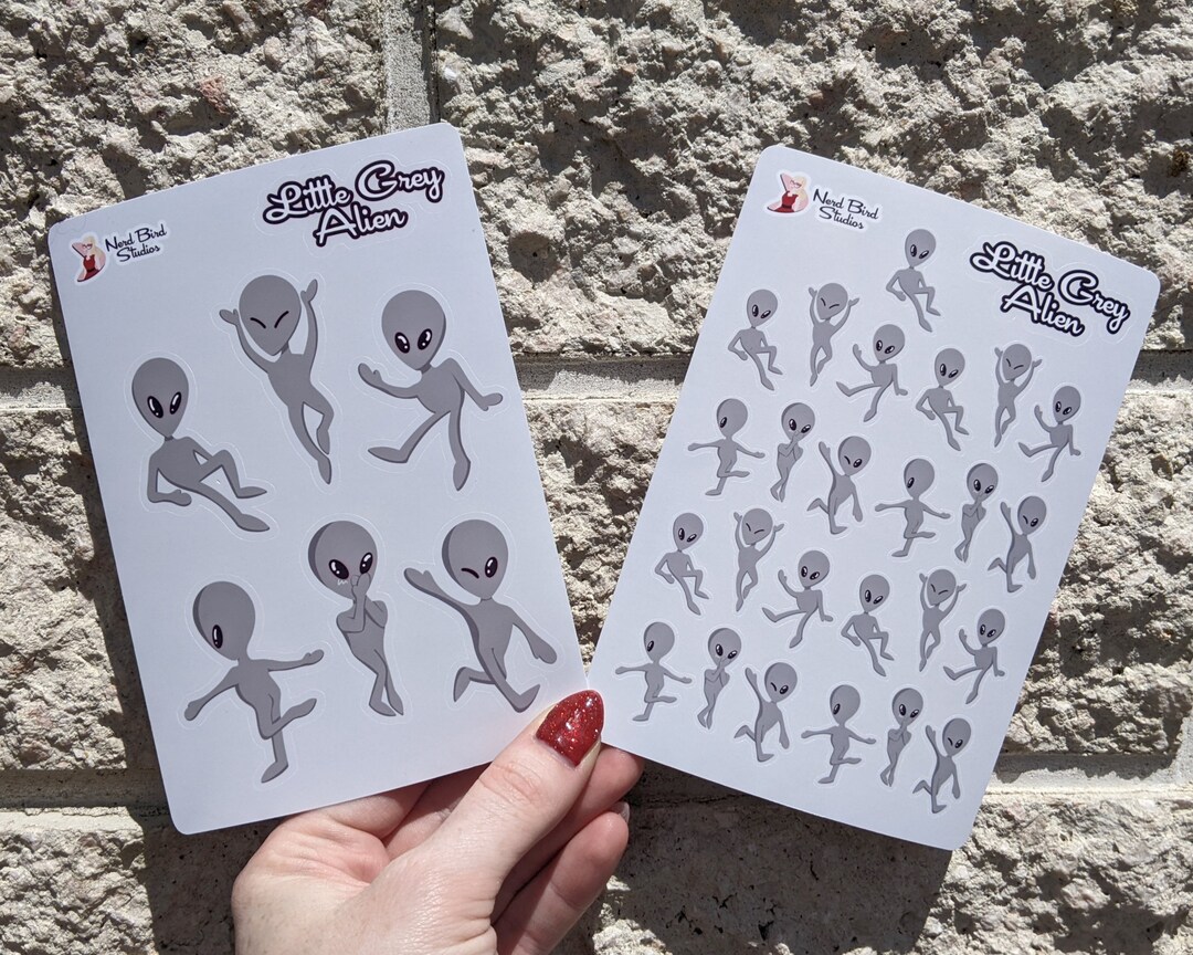 Little Grey Alien STICKER SHEETS - Etsy