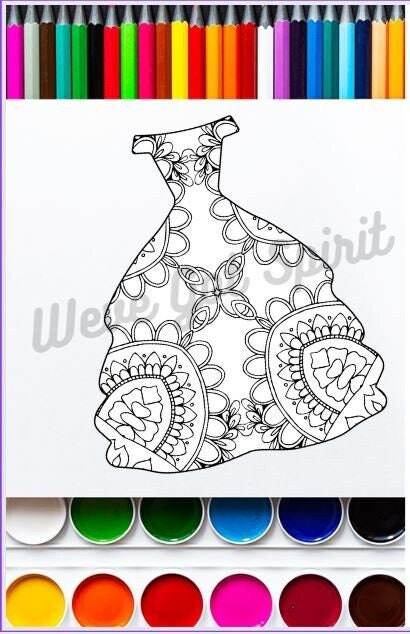Princess Dresses 50 Coloring Pages Printable Digital - Etsy