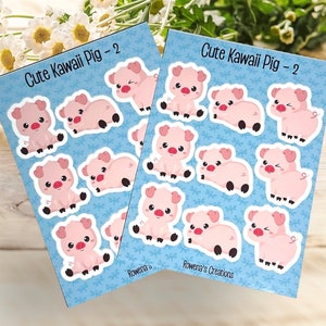 Kawaii Cute Pig Sticker, Journal Sticker, Scrapbook Sticker, Cute Piggy ...