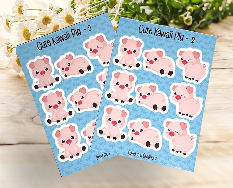 Kawaii Cute Pig Sticker, Journal Sticker, Scrapbook Sticker, Cute Piggy ...