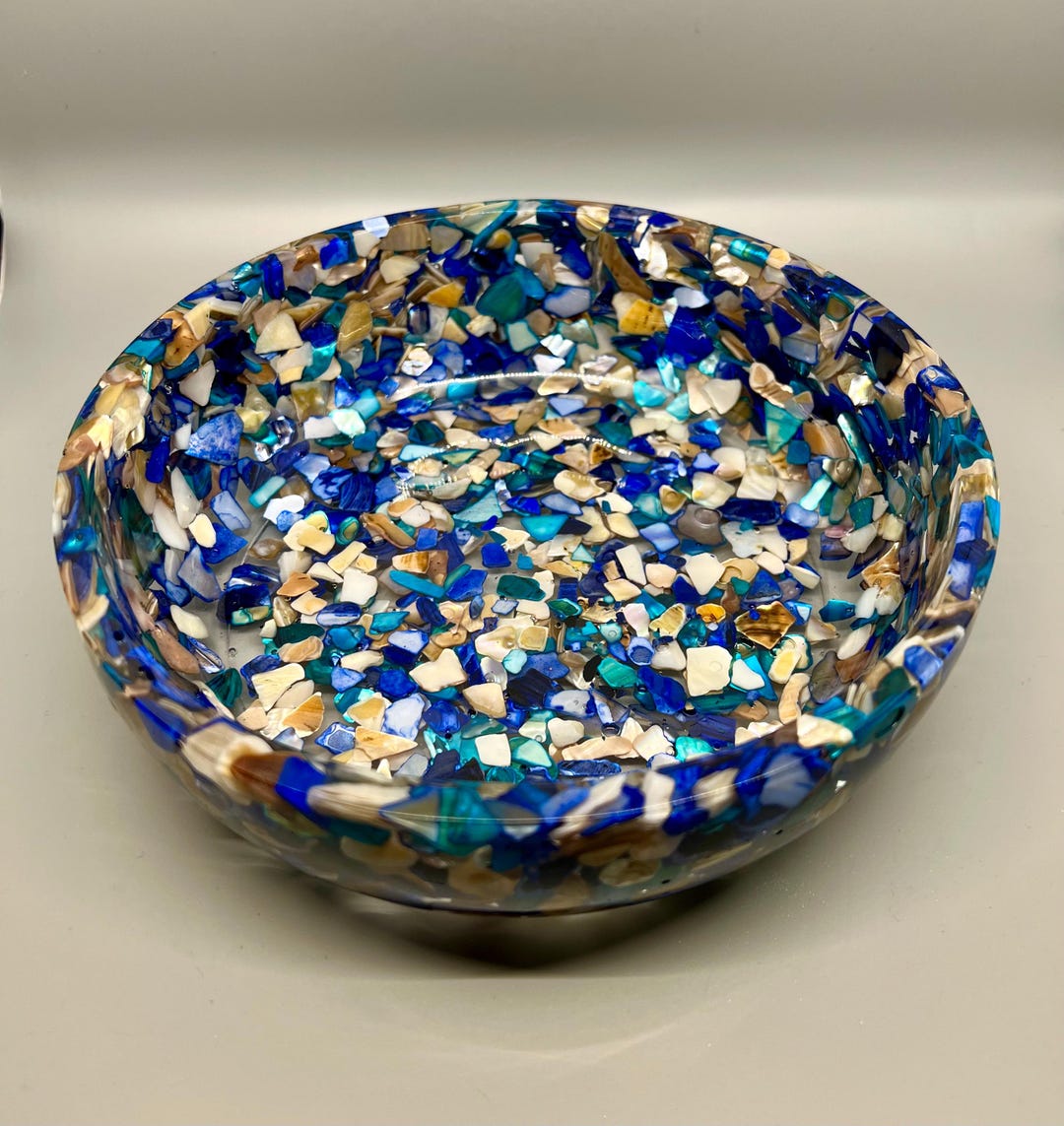 Blue Seashell Bowl: Handmade, Unique, Perfect Decor for Beach Lovers - Etsy