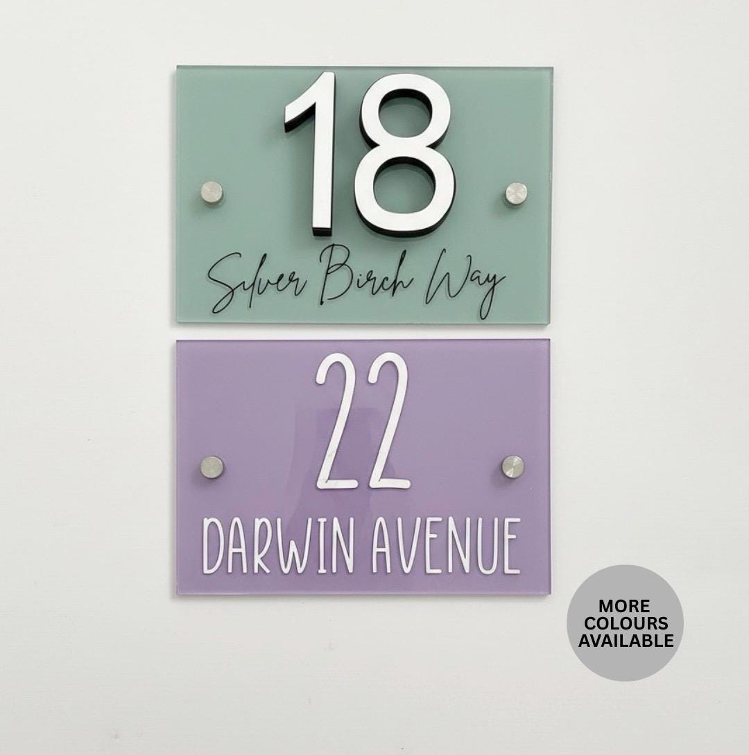 Custom Acrylic House Number Sign With Optional 3D Numbers | Modern ...