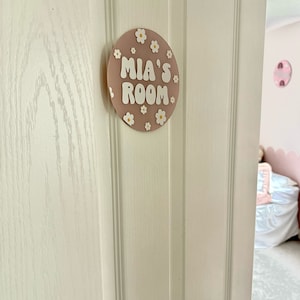 Personalised Flower Bedroom Door Sign | Custom Nursery Decor | Cute ...