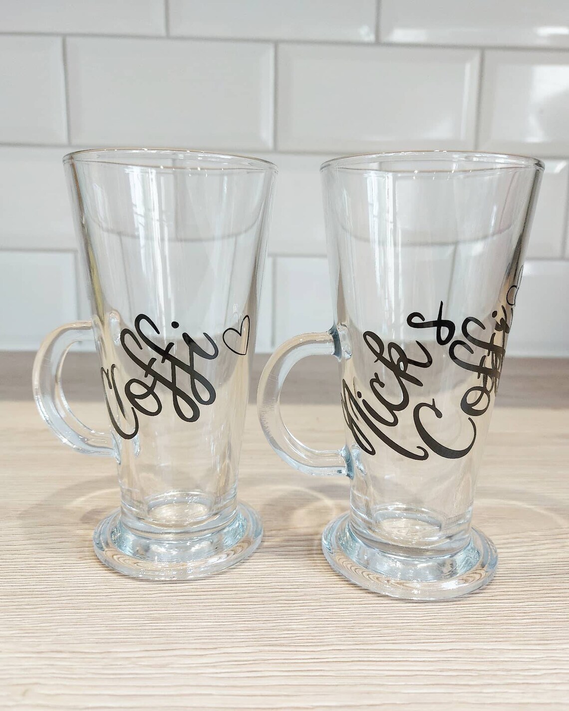 Personalised Latte/Hot Chocolate Glass. Custom Glass Mug. | Etsy