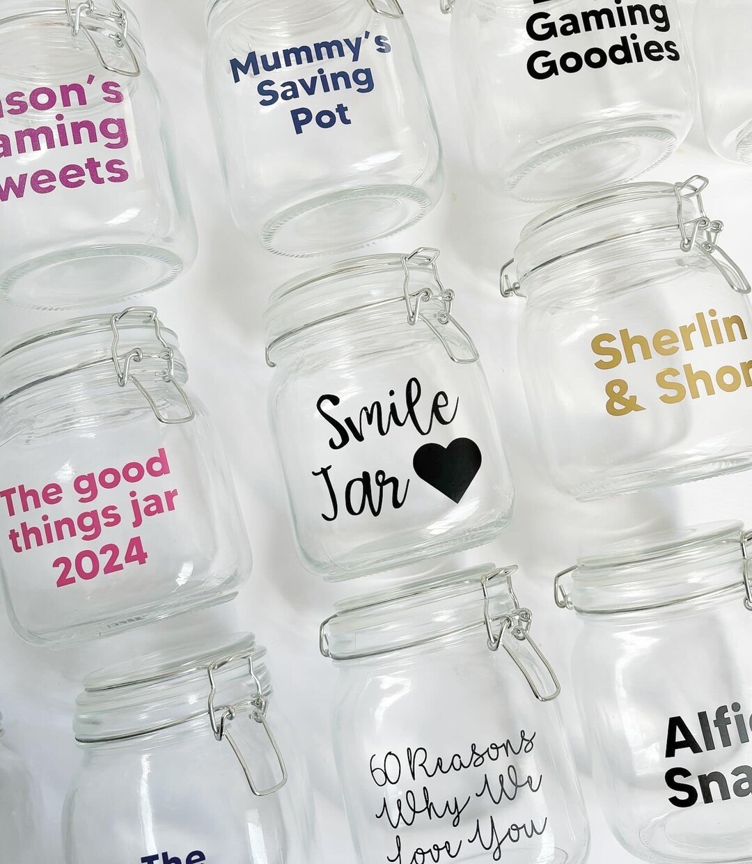 Personalised Glass Storage Jar | Personalized Valentines Gift | 1 Litre ...