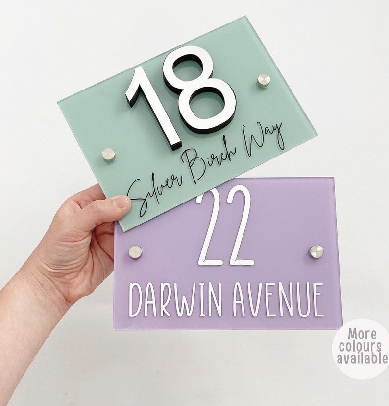 Personalised Modern Contemporary House Door Sign 3D Numbered - Etsy