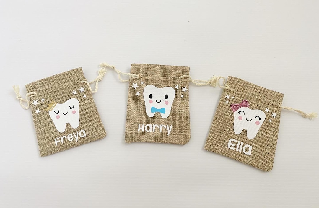 Personalised Tooth Fairy Bag | Tooth Fairy Treat Bag | Hessian Tooth ...