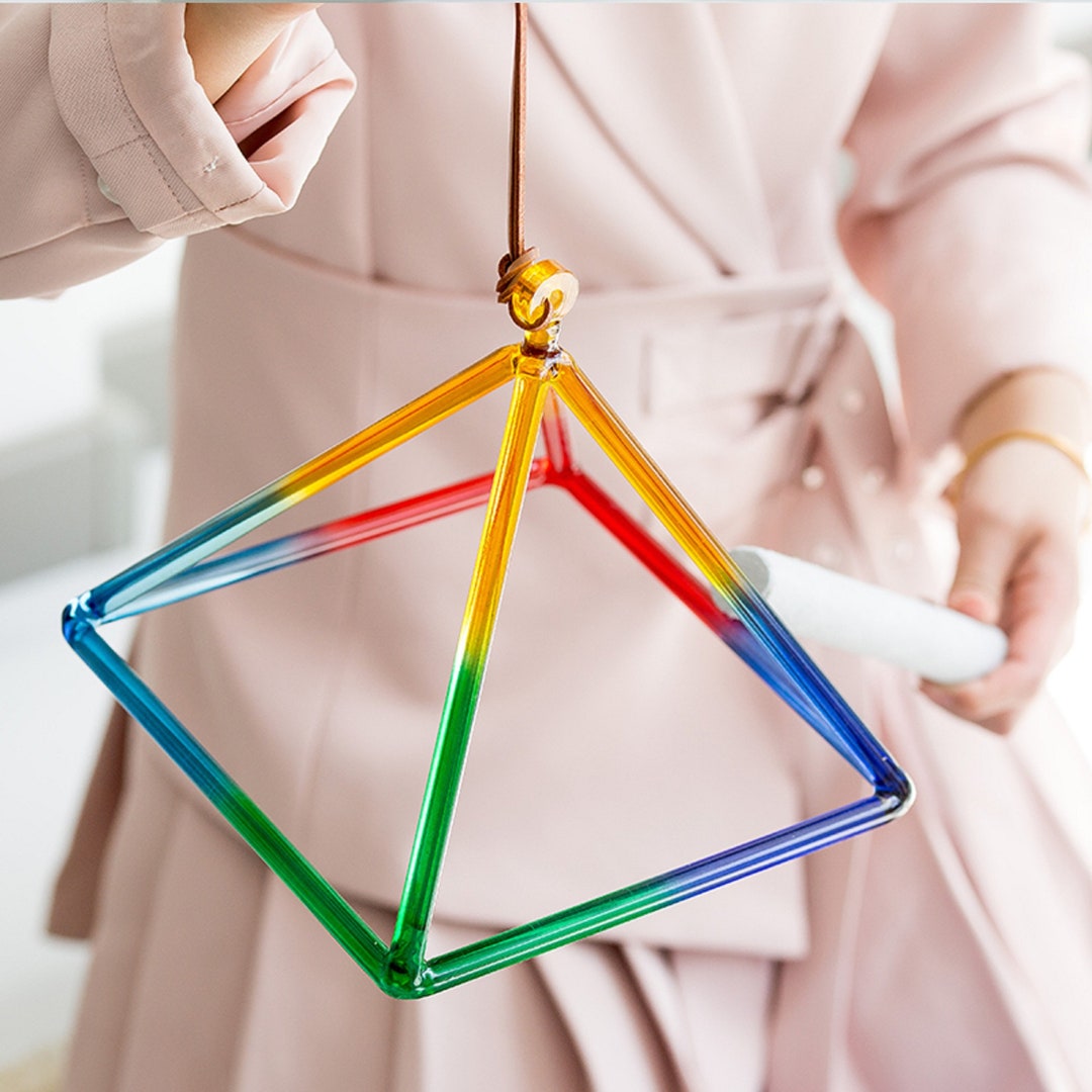 6inches Colored Rainbow Crystal Pyramid With Free Bag - Etsy